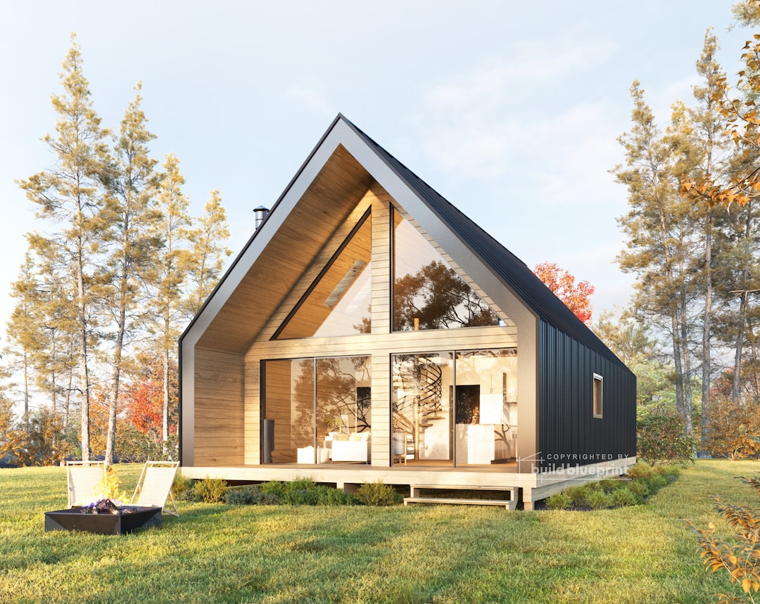 24' X 36' Nordic A-frame House Architectural Plans - Custom 1145SF ...