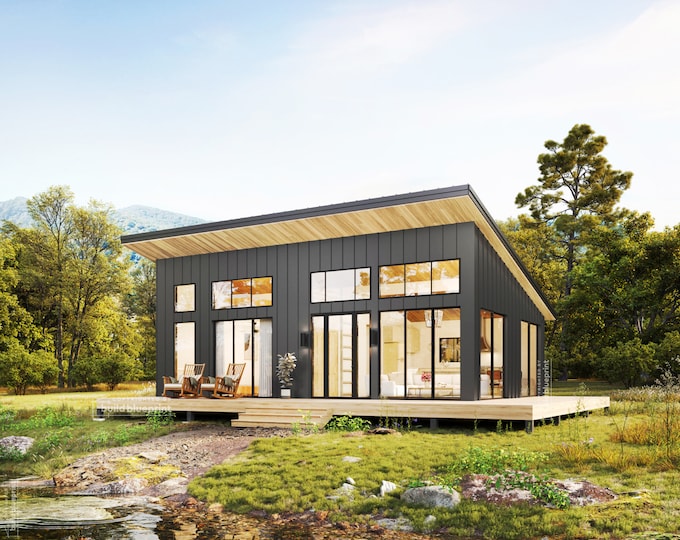 24' X 36' Nordic A-frame House Architectural Plans - Custom 1145SF ...