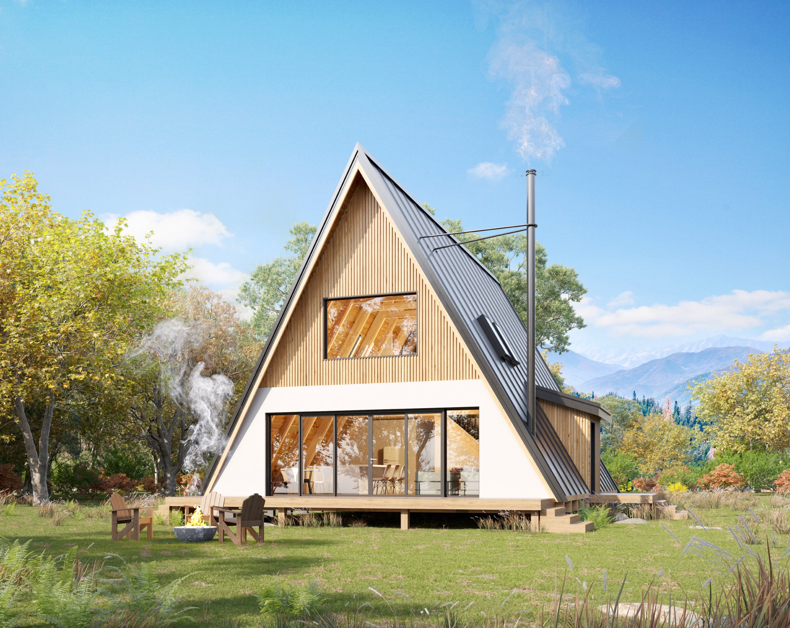 30' X 42' Modern A-frame Cabin Architectural Plans - Etsy