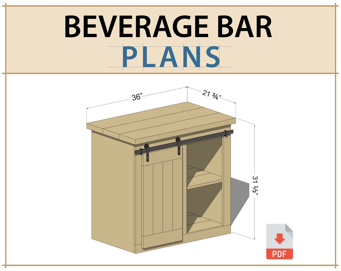DIY Plans for Beverage Bar / Coffee Bar / Wine Bar PDF - Etsy