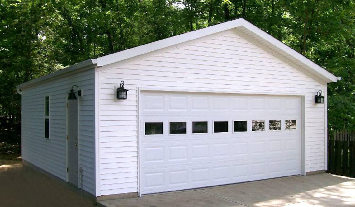 Detached 24'x22' Standard Two Car Garage Plans - Blueprint Digital PDF ...