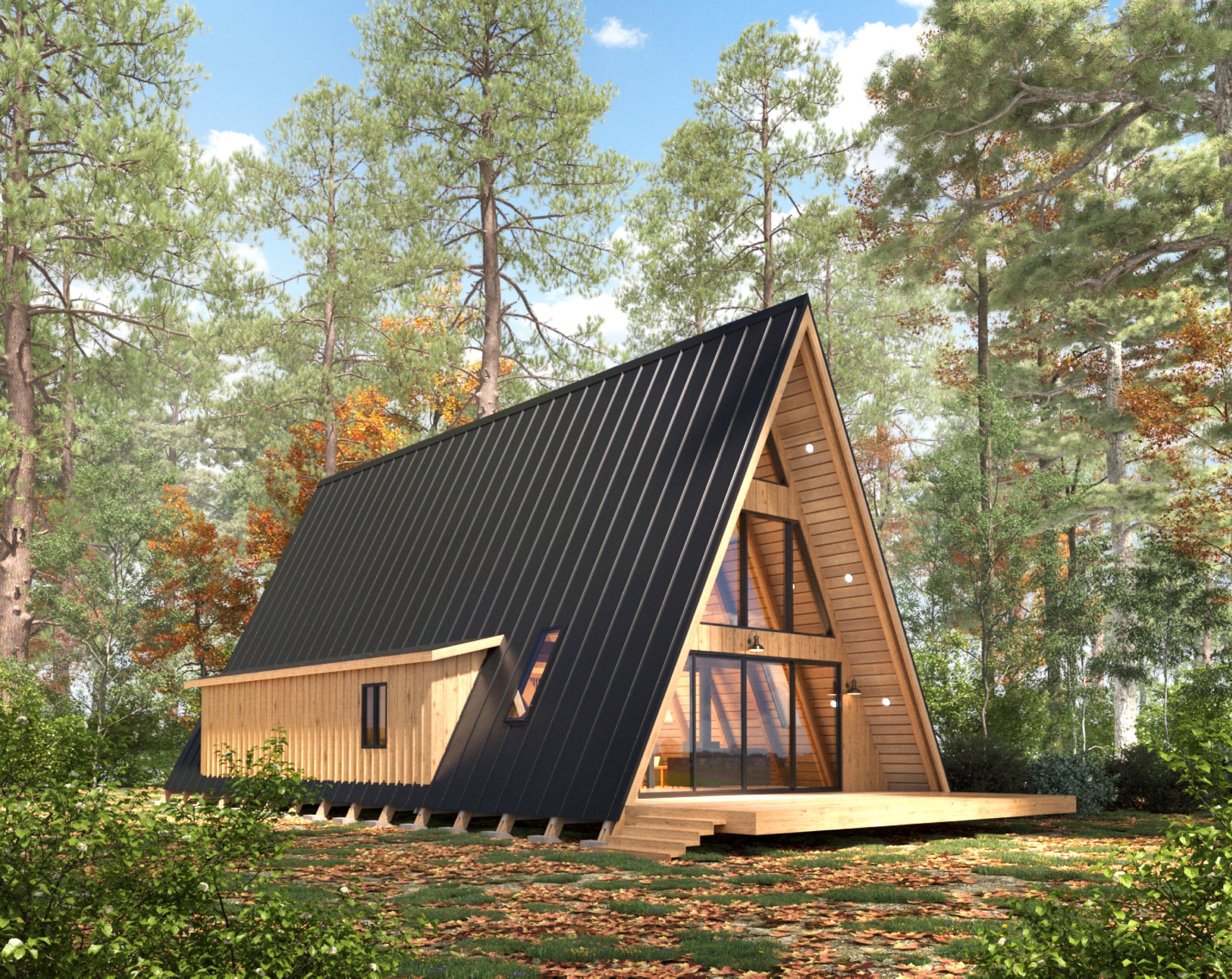 28' X 46' Large Modern A-frame Cabin Architectural Plans - Custom ...