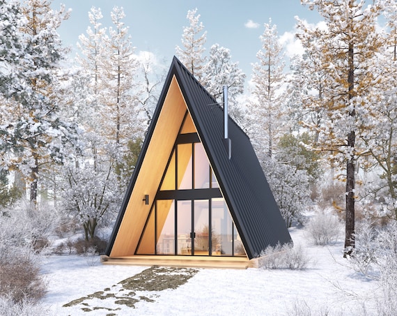 20' X 28' Modern A-frame Cabin Architectural Plans - Etsy