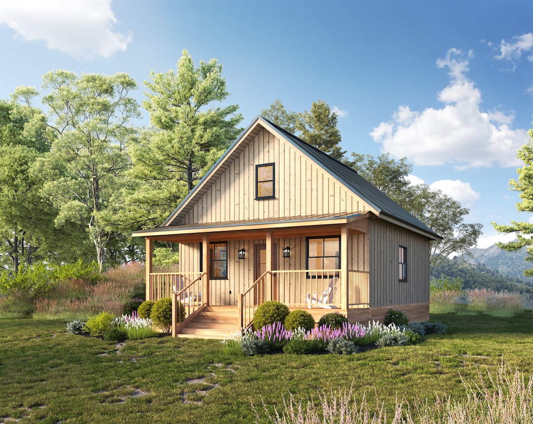 24' X 28' Honey Creek Cabin Architectural Plans - Custom 850SF Modern ...