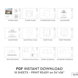 26'x26' Two Car ADU Garage Loft Architectural Plans - Blueprint Digital ...