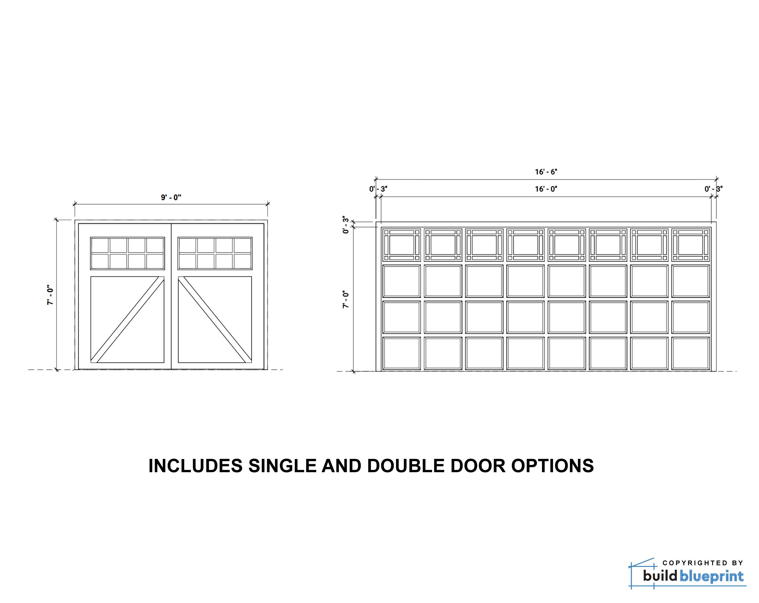 28'x28' Two Car ADU Garage Loft Architectural Plans - 784 SF Custom ...