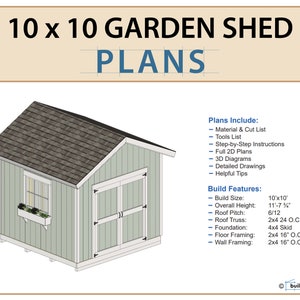 10x10 Garden Shed Plans and Build Guide | DIY Woodworking Instructions ...