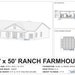 30' X 50' Ranch Farmhouse Architectural Plans - Custom 1500SF 3BD/2BA ...