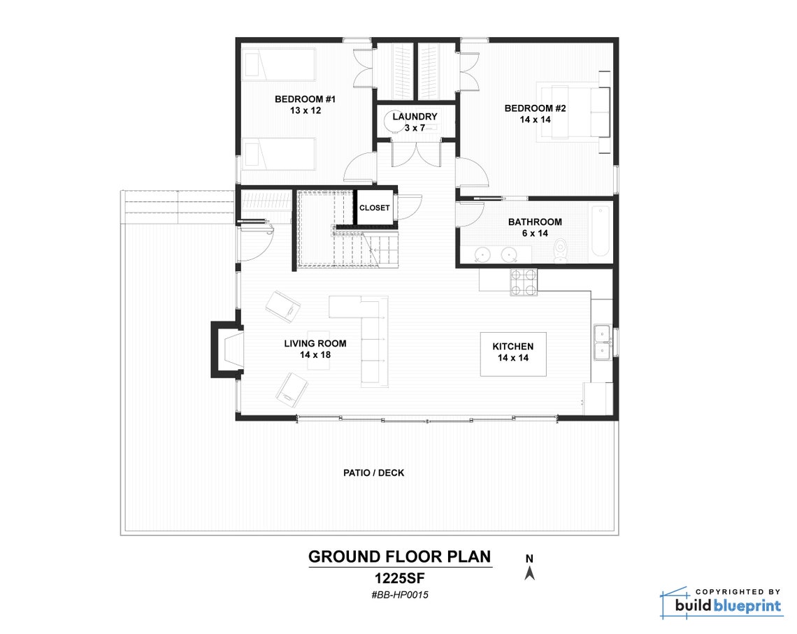 35' X 35' Modern Cabin W/ Loft Architectural Plans - Etsy