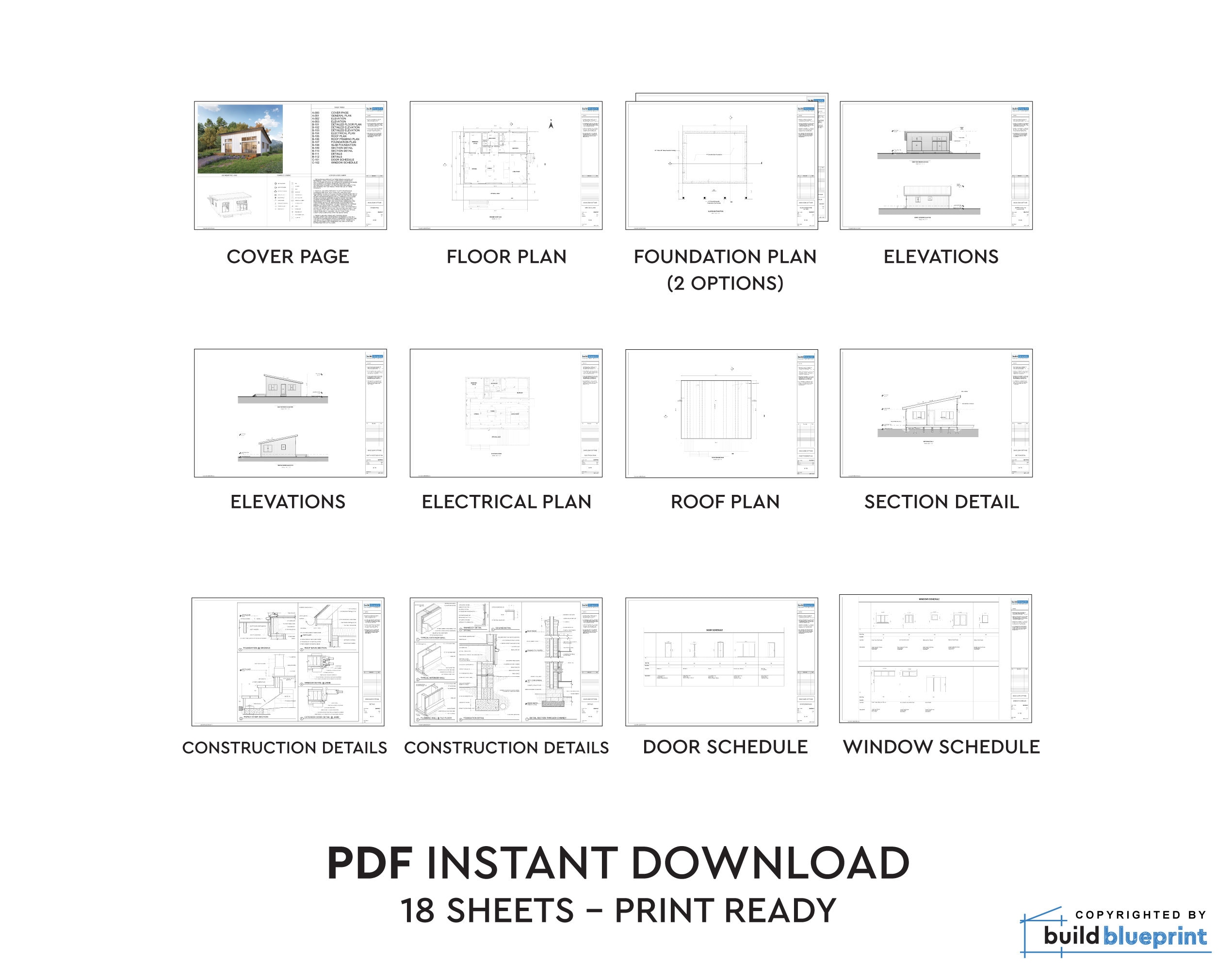 26' X 32' Lean Cabin Architectural Plans Custom - Etsy