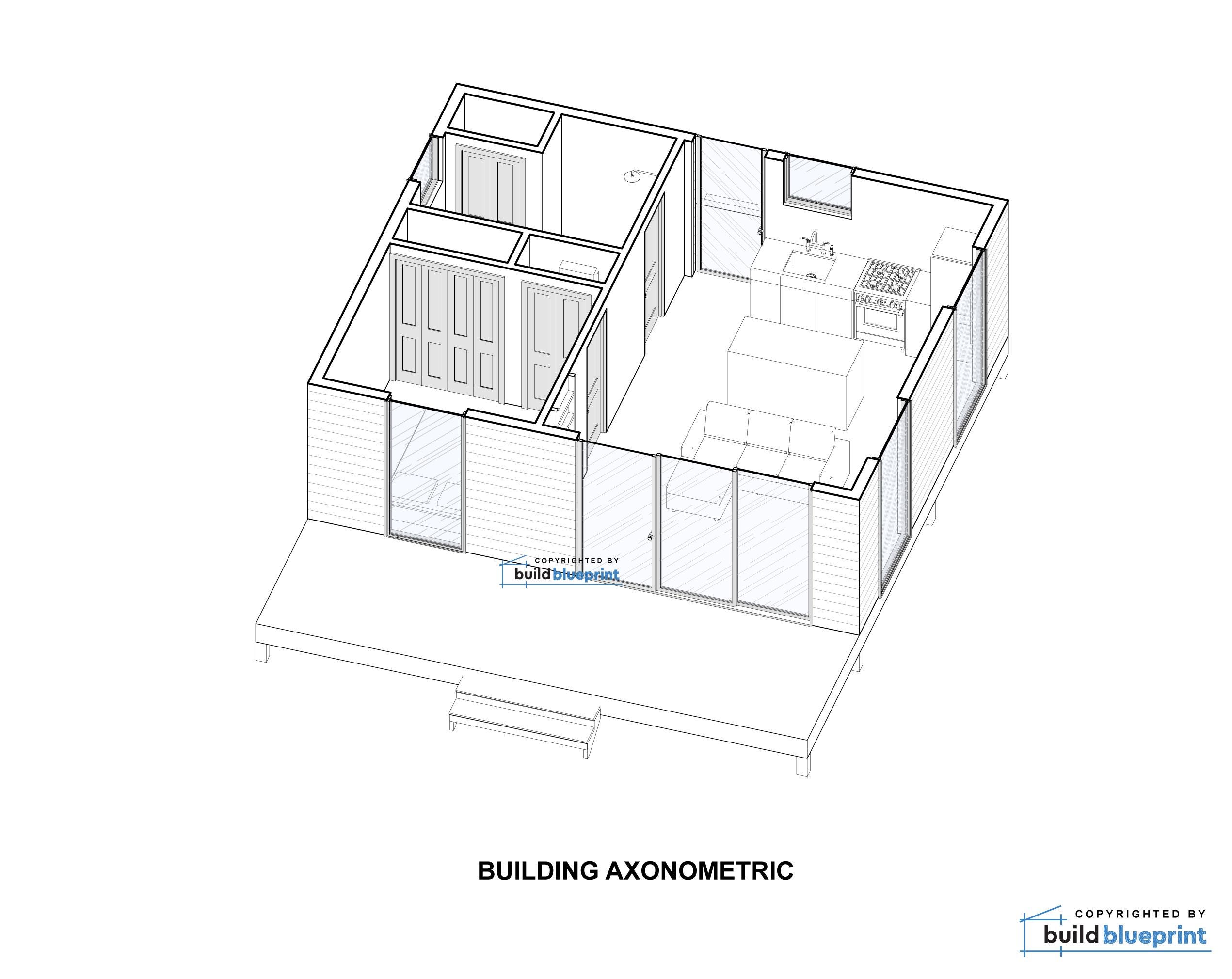 20' X 24' Lean Cottage Architectural Plans - Custom 480SF Tiny House ...