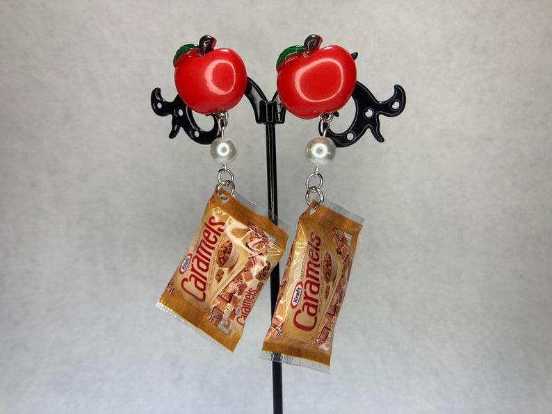 Caramel Apple Dangle Earrings With Stud Backs - Etsy