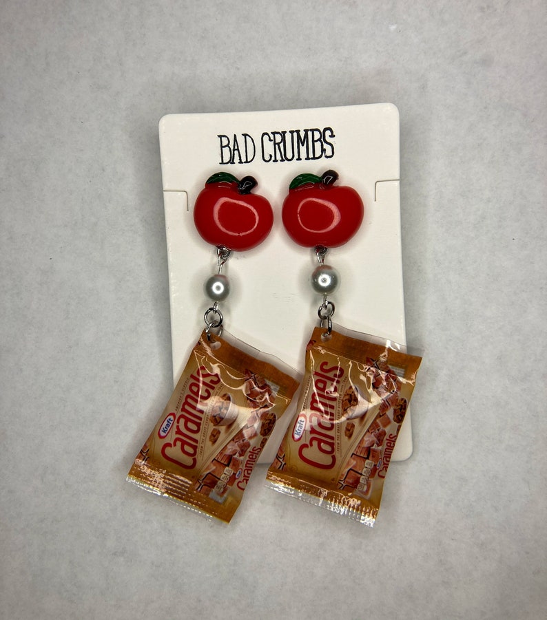 Caramel Apple Dangle Earrings With Stud Backs - Etsy