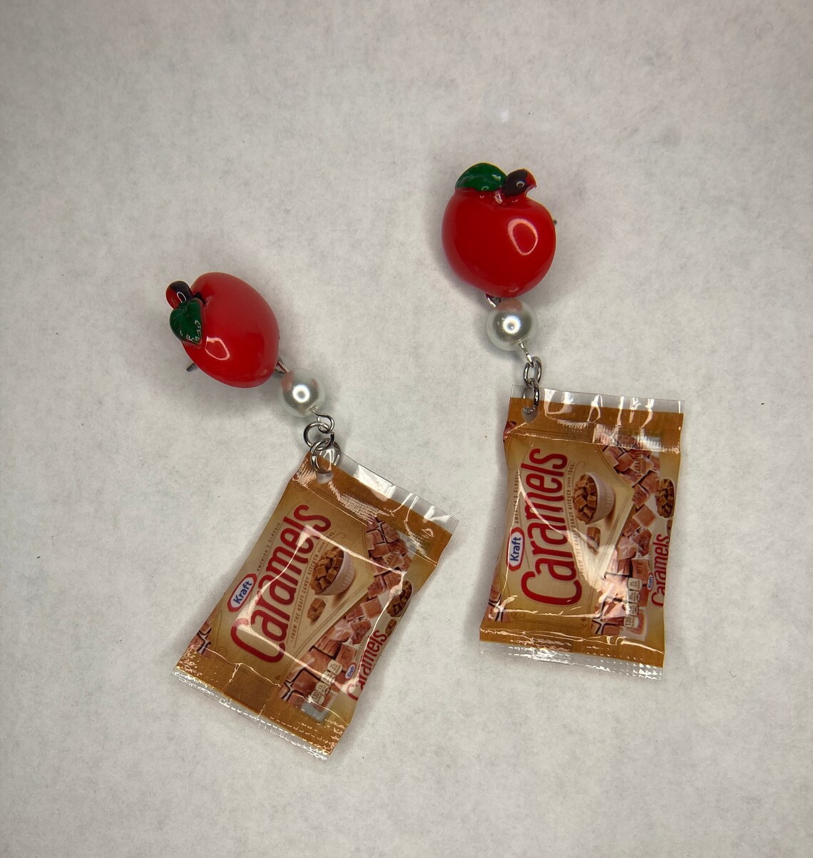 Caramel Apple Dangle Earrings With Stud Backs - Etsy