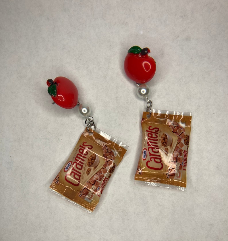 Caramel Apple Dangle Earrings With Stud Backs - Etsy