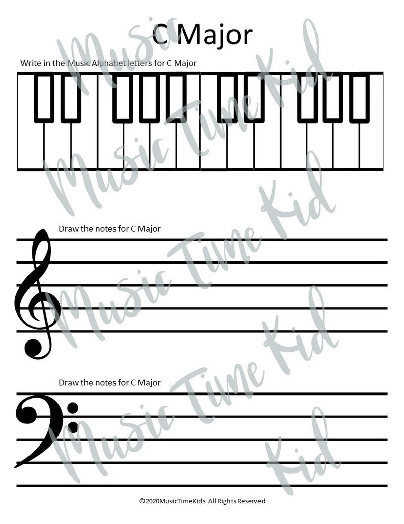 Piano Practice Keyboards and Music Staff Printable for Teaching Hand ...