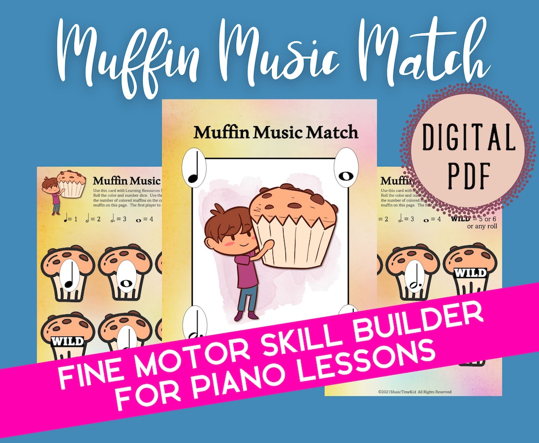 Muffin Music Notes Dice Board Game for Fun Preschool Learning & Piano ...