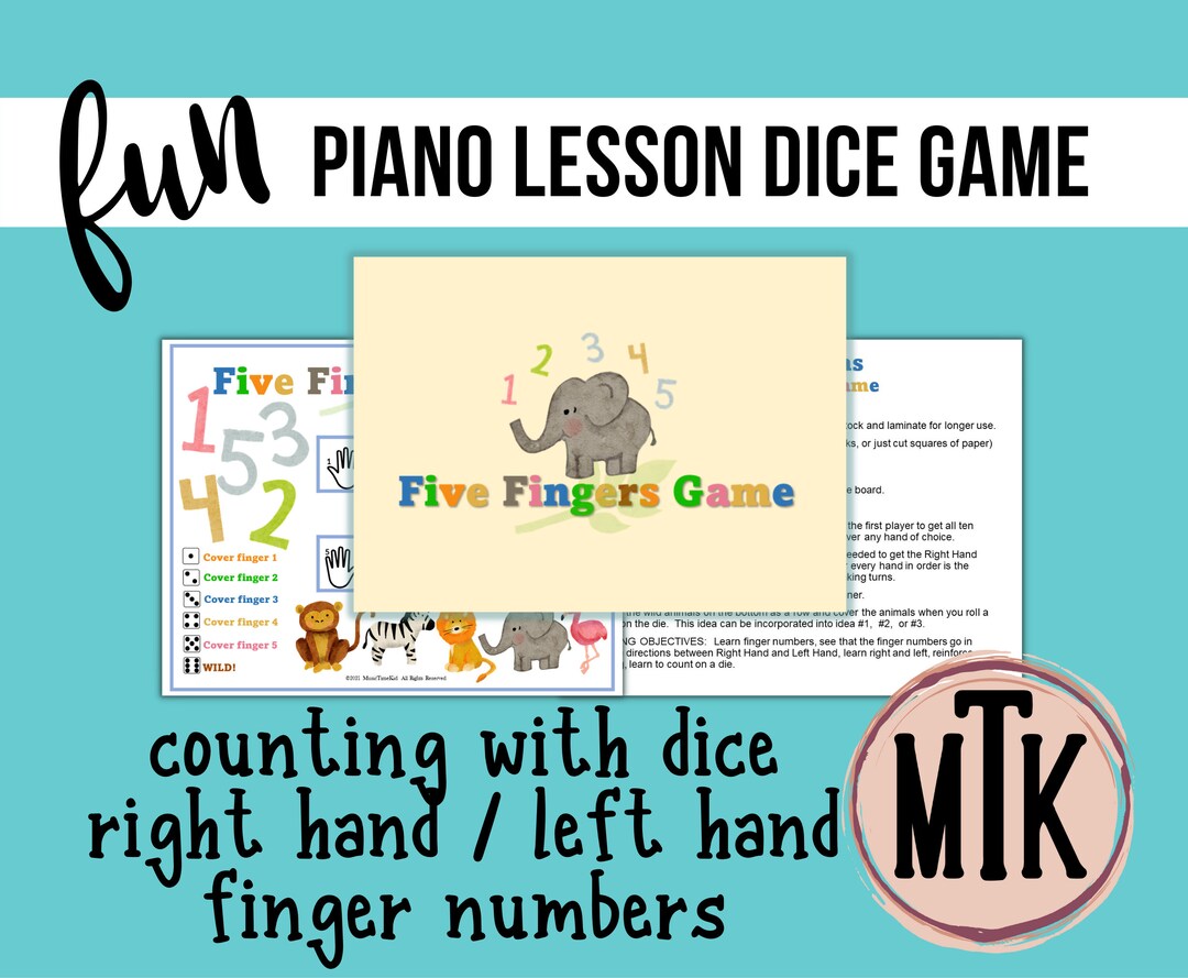 Five Fingers is a Fun, Fast-paced Dice Board Game for Beginner Piano ...