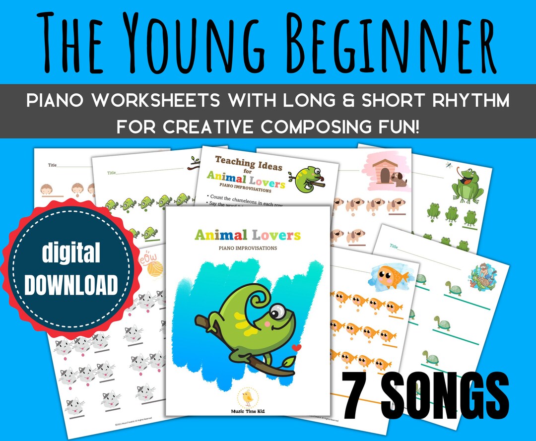 Fun Piano Printable for Preschool Learning | Long & Short Rhythm ...
