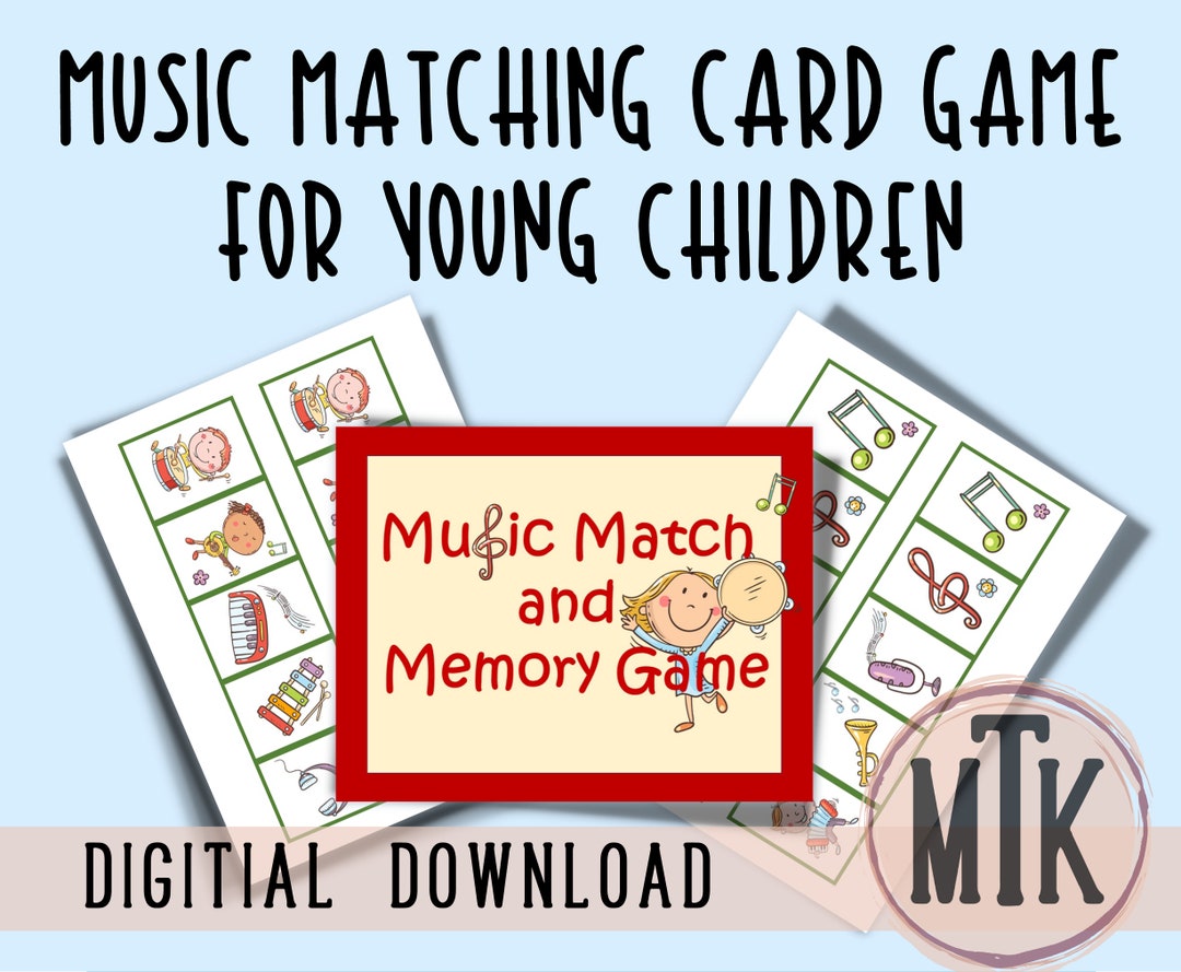 Beginner Music Matching Card Game Printable is Fun for Young Piano ...