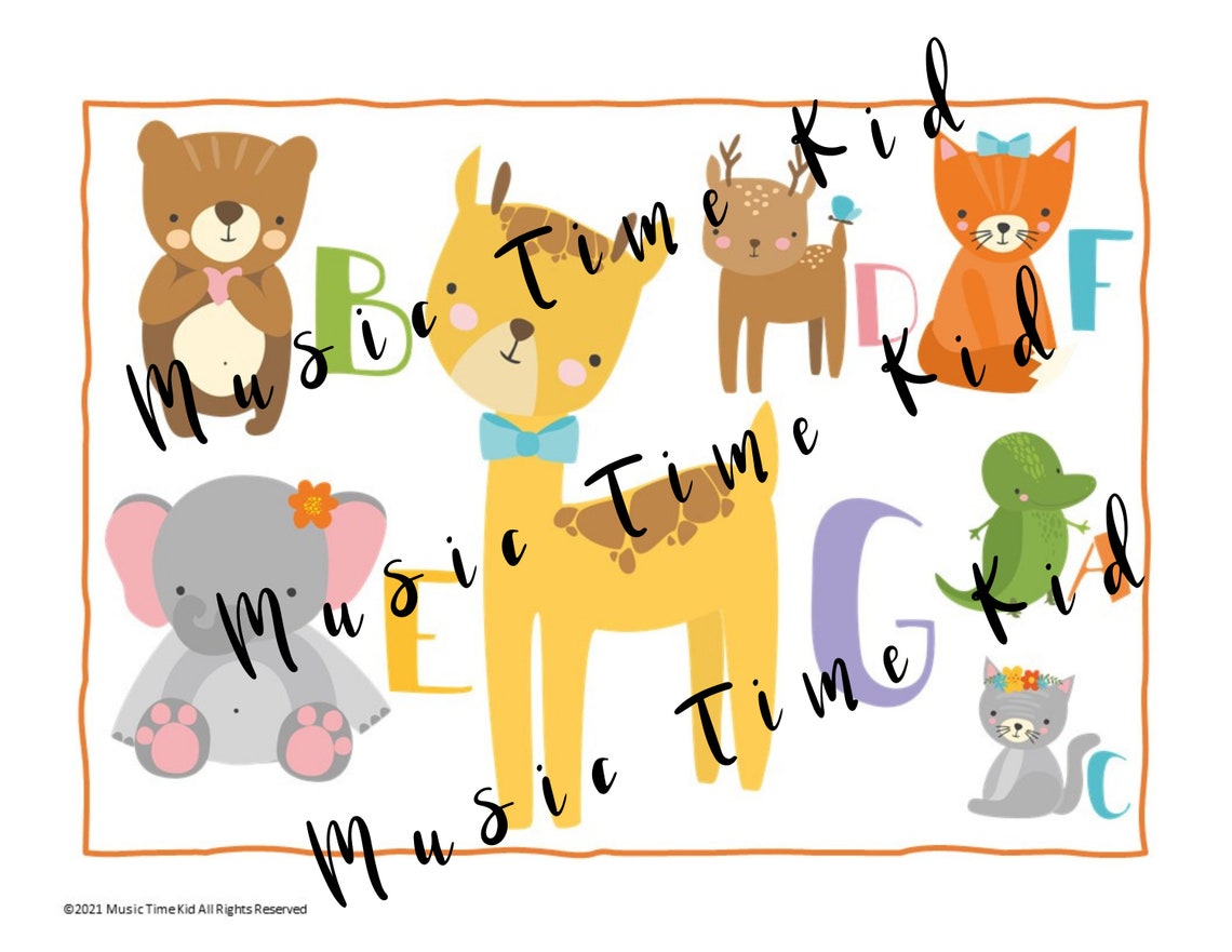 Music Alphabet Animals Matching Card Game Piano Printable - Etsy