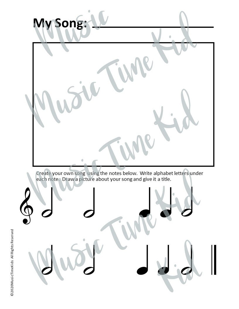 Beginner Piano Printable | Preschool Worksheets for Creative Piano ...