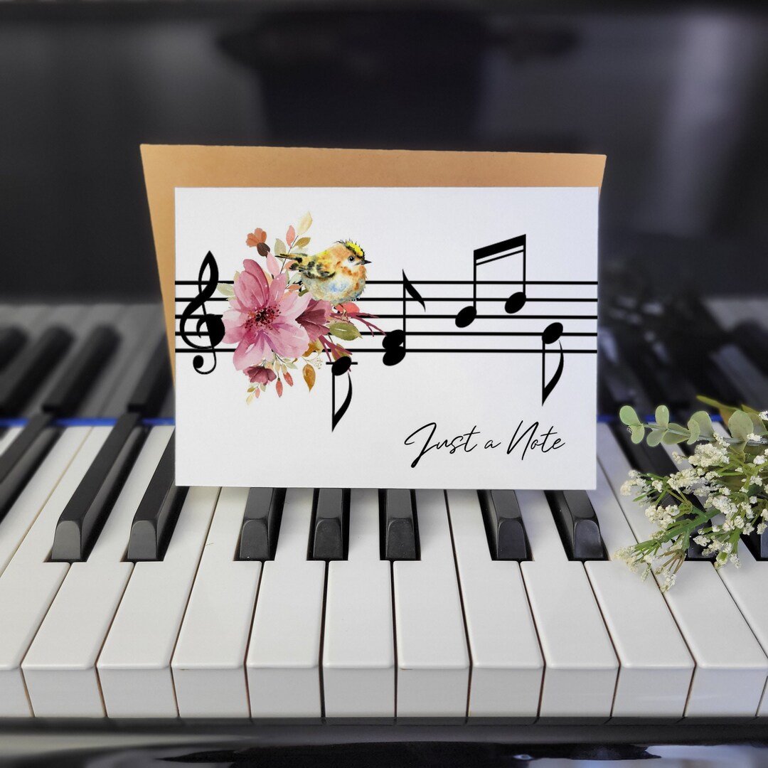 Printable Just a Note Card, Blank 5x7 Inch Greeting Card - Thinking of ...