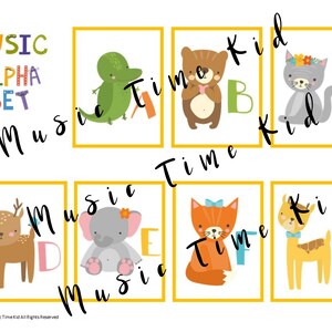 Music Alphabet Animals Matching Card Game Piano Printable - Etsy