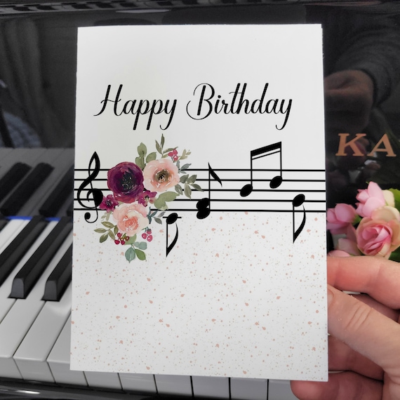 Printable Happy Birthday Card is Blank Inside for Your Own | Etsy