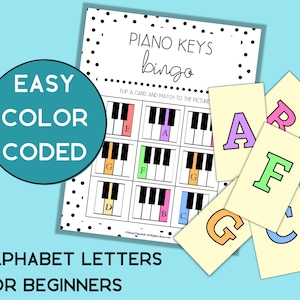 Printable Piano Game | Piano Keys Bingo for Beginner Piano Lessons ...