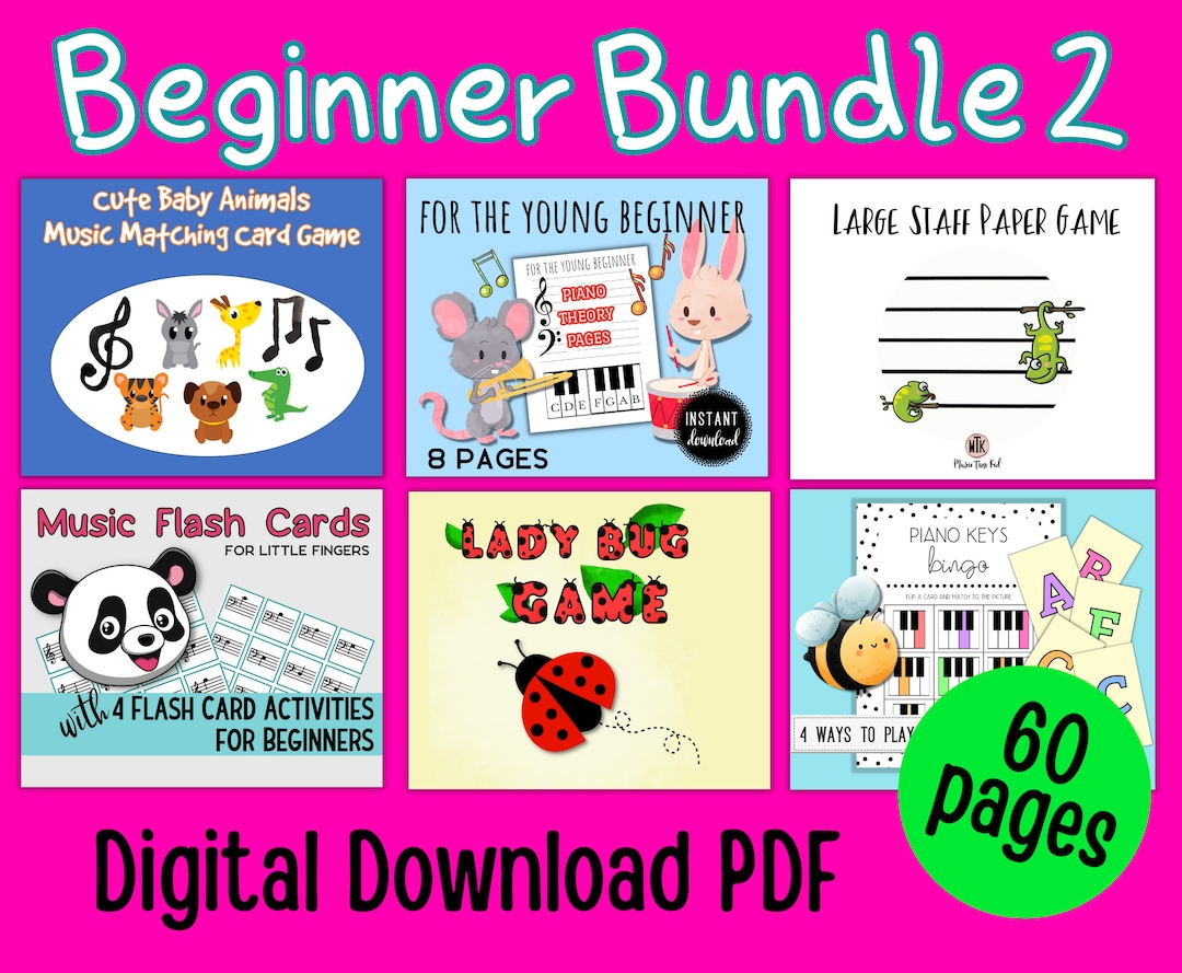 Fun Piano Lesson Activities, Music Note Flashcards, Piano Bingo Game ...