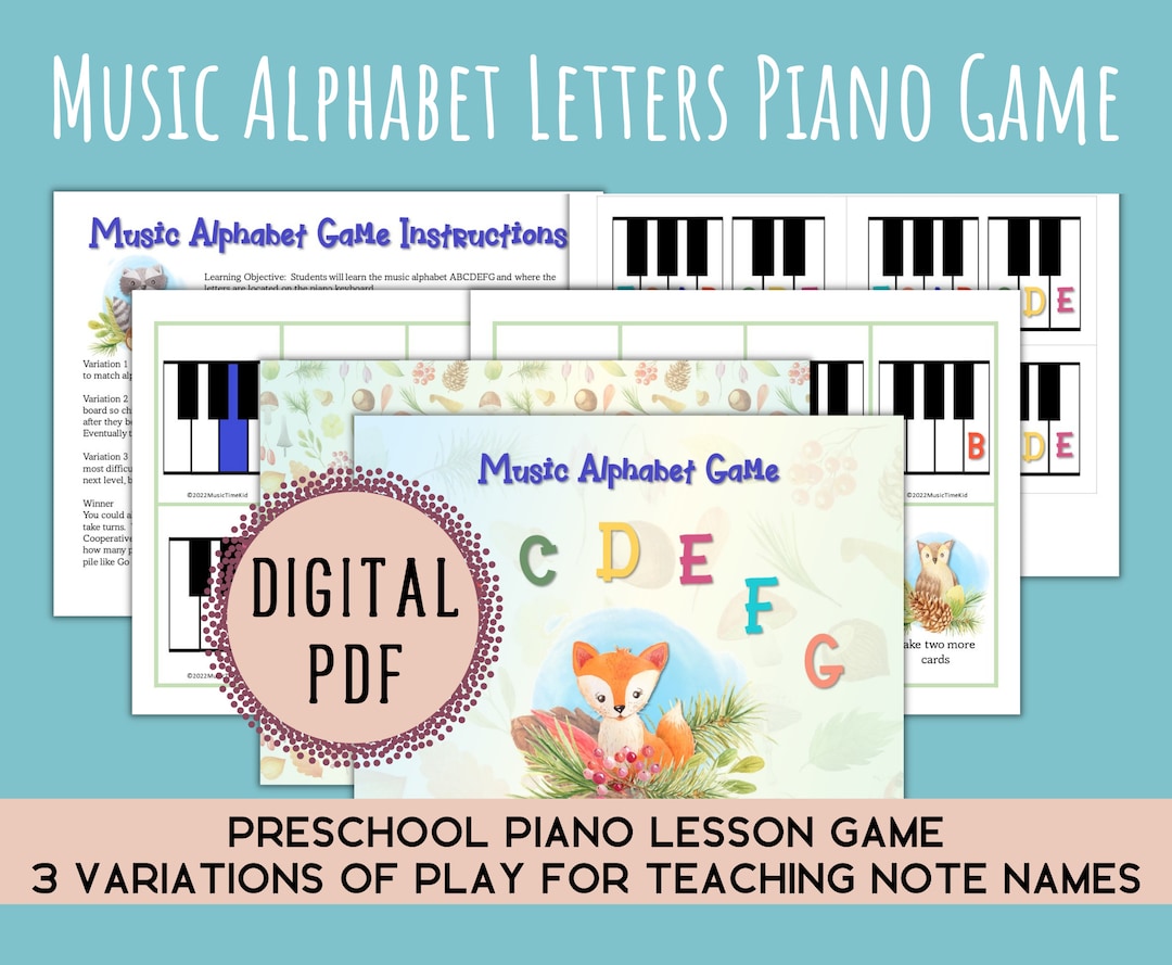 Piano Printable Matching Card Game With Music Alphabet Letters for ...