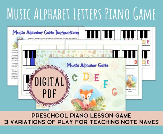Piano Printable Matching Card Game With Music Alphabet Letters | Etsy