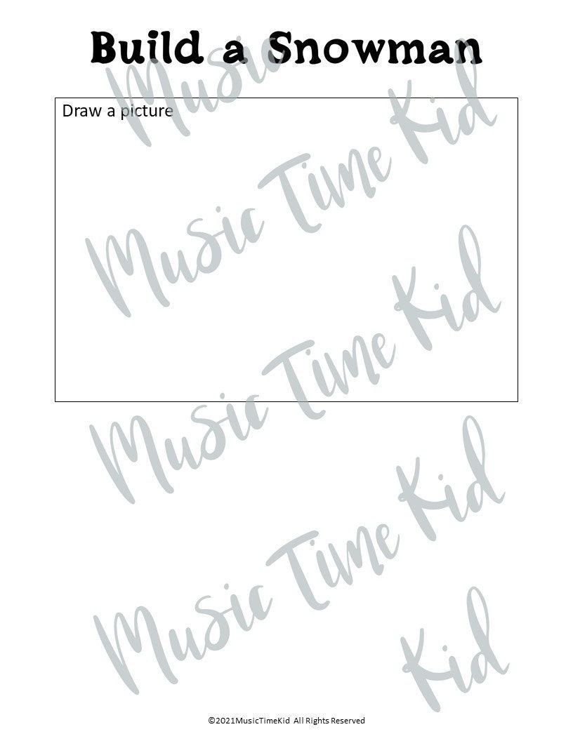 Frosty Snowman Preschool Worksheets for Composing in Beginner Piano ...