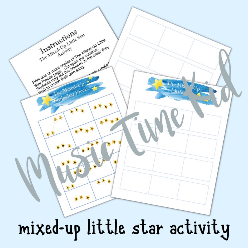 Twinkle Twinkle Little Star Piano Lesson Printable | Preschool Music ...