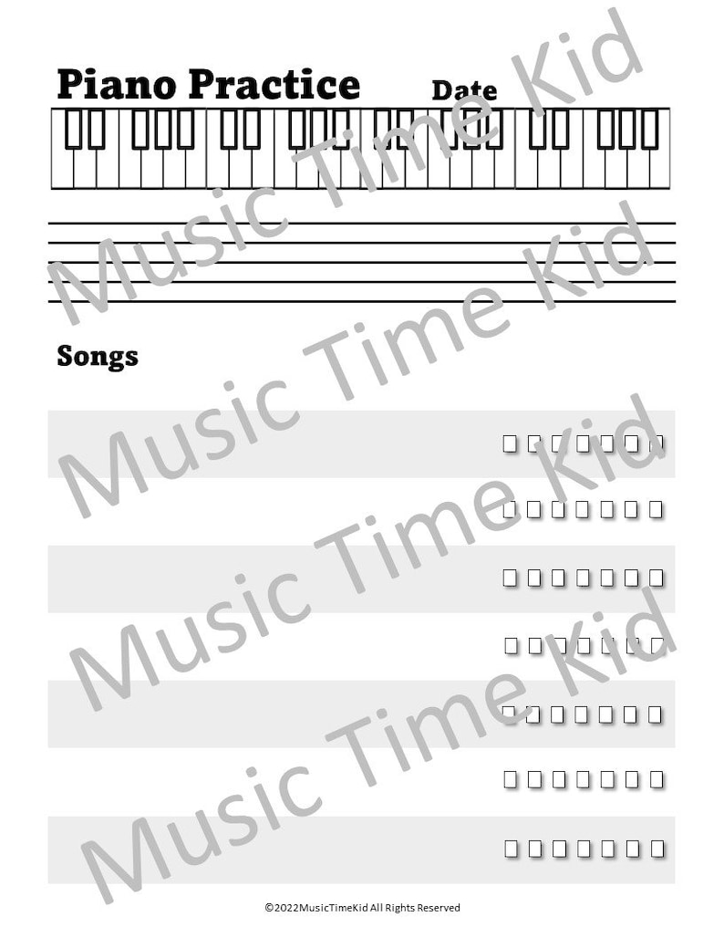 Piano Practice Printable That Helps Teach Note Names, Hand Positions ...