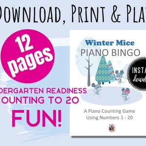 Piano Bingo Game for Beginning Piano Lessons and Preschool Learning ...
