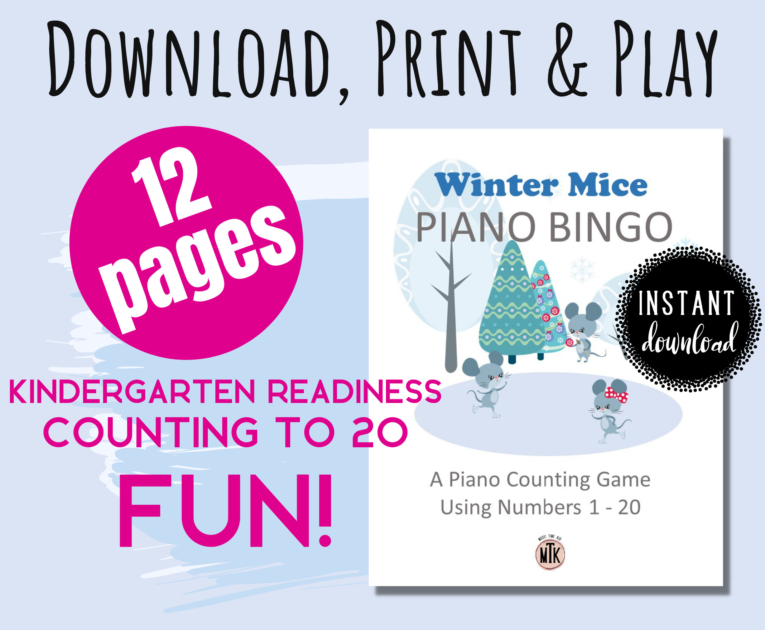 Piano Bingo Game for Beginning Piano Lessons and Preschool Learning ...