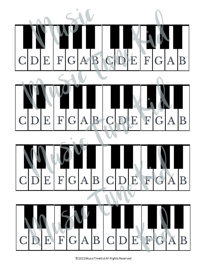 Piano Keyboard Music Staff Paper Printable for the Young Beginner Piano ...