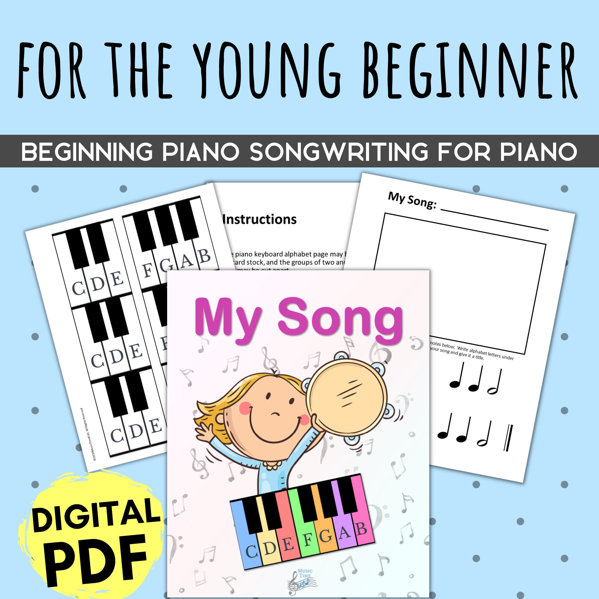 Piano Printables for Beginner Piano Lessons BUNDLE | Creative Piano ...