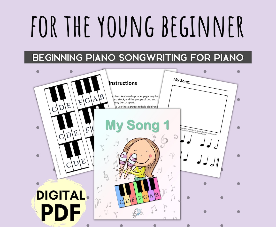 Songwriting Worksheet & Piano Printable for Creative Composing | Etsy