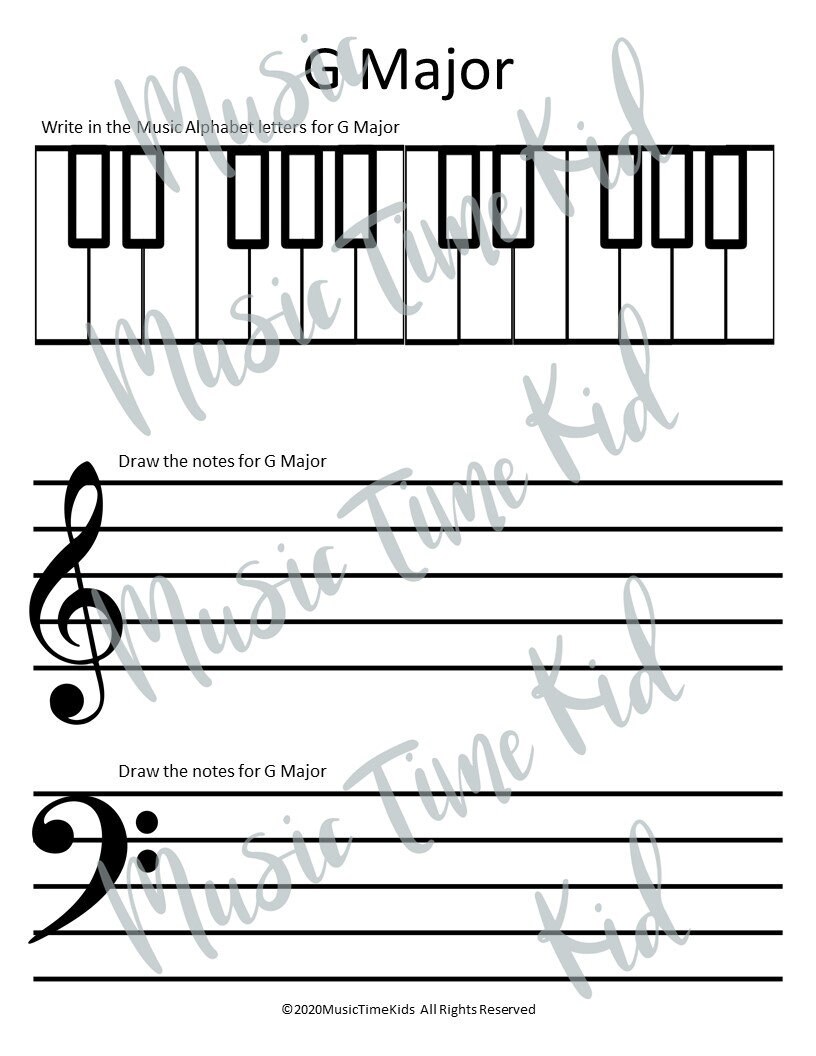 Piano Practice Keyboards and Music Staff Printable for Teaching Hand ...