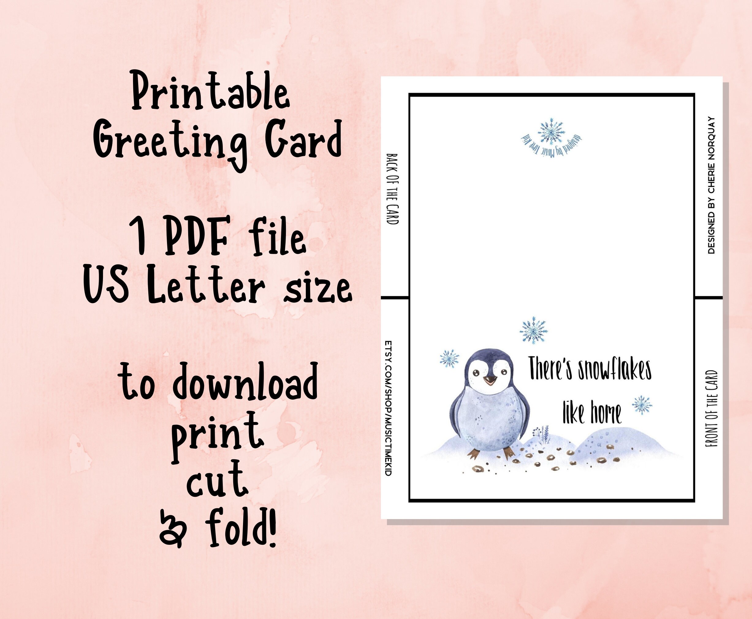 Printable Happy Birthday Card is Blank Inside for Your Own - Etsy
