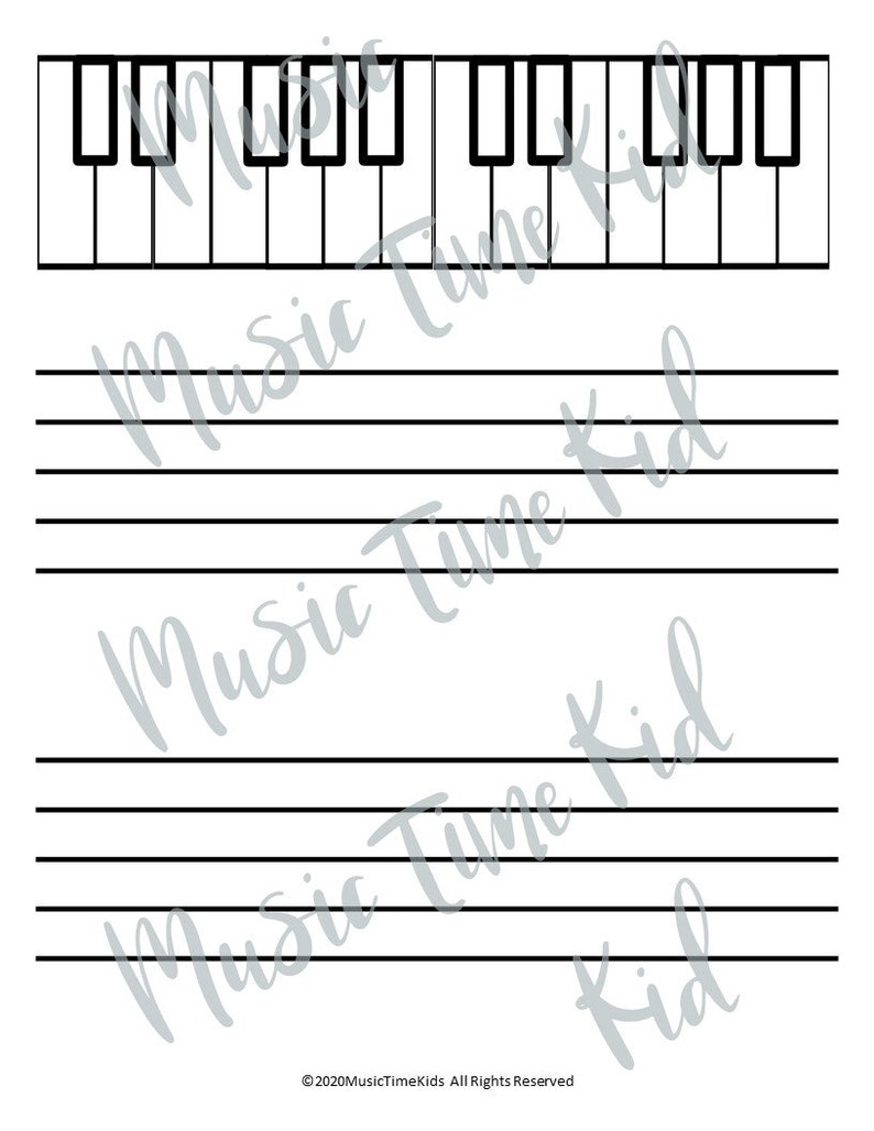 Piano Practice Keyboards and Music Staff Printable for Teaching Hand ...