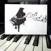 Printable Minimalist Baby Grand Piano Note Card, Black & White All ...