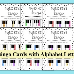 Printable Piano Game | Piano Keys Bingo for Beginner Piano Lessons ...