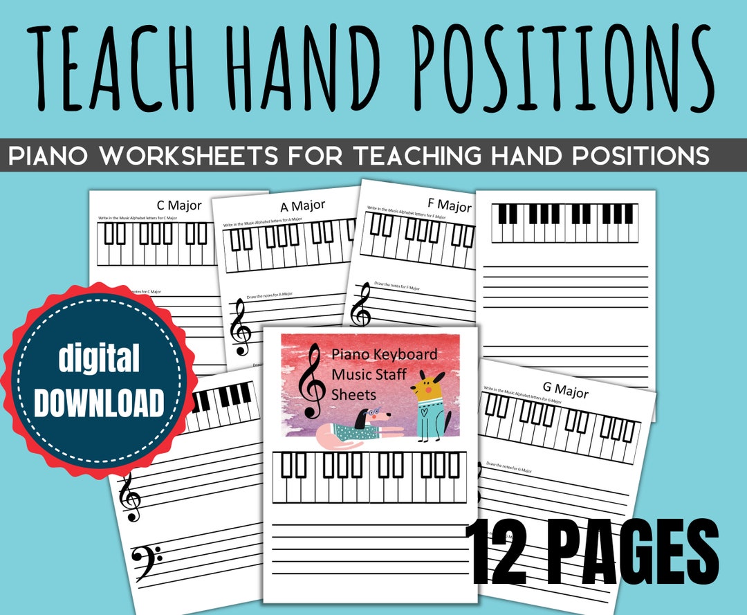 Piano Practice Keyboards and Music Staff Printable for Teaching Hand ...