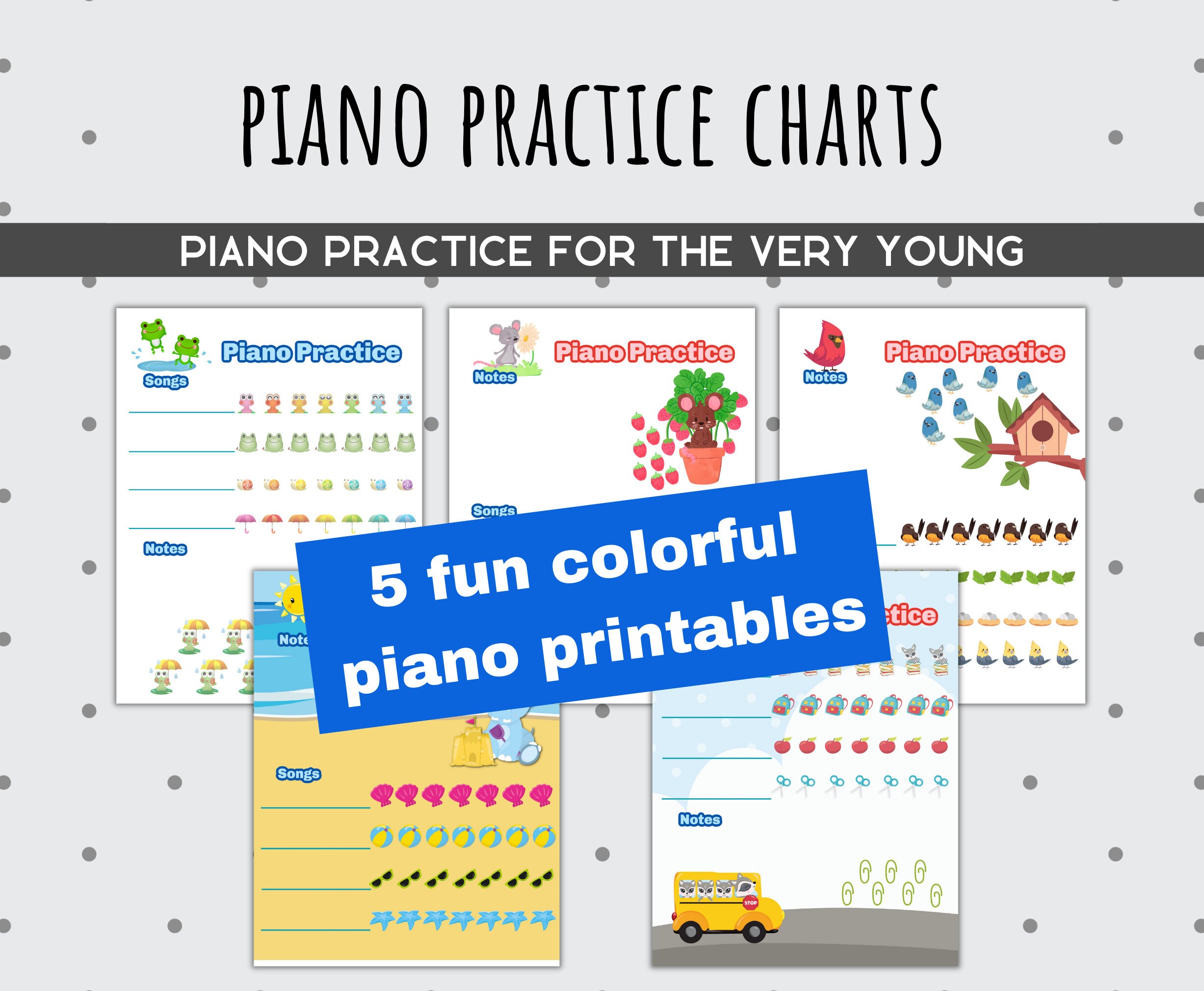 Piano Practice Charts for Kids - Etsy