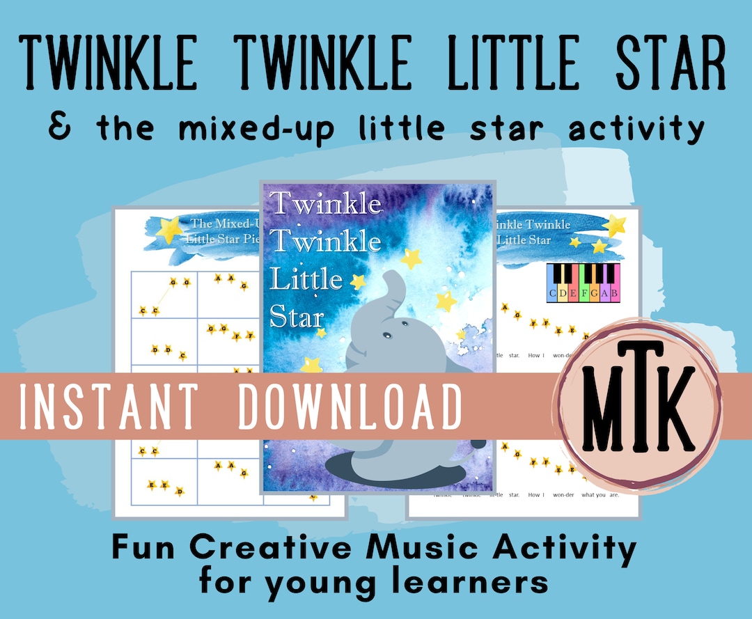 Twinkle Twinkle Little Star Preschool Printable & Music Activity Piano ...