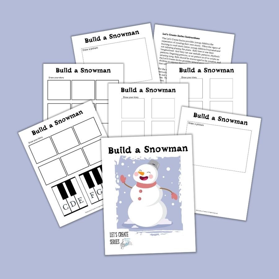 Frosty Snowman Preschool Worksheets for Composing in Beginner Piano ...